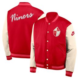 Bomberjacke Nike "Nike Collegejacke San Francisco 49ers Nike Legacy Bomber Jacket", Damen, Gr. L, rot, Popeline;Jersey, 100% Polyester, Jacken Bomberjacke