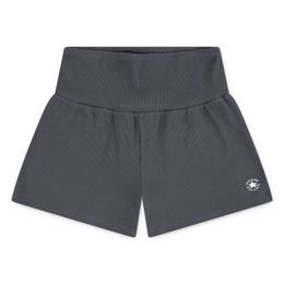 Shorts Converse "CNVG RIBBED SHORT W FOLDDOWN W", Jungen, Gr. L, N-Gr, schwarz matter, Obermaterial: 57% Baumwolle, 38% Polyester, 5% Elasthan, Hosen Shorts, sportlicher Stil, f&uuml;r vielseitige Aktivit&auml;ten, bequem