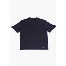 T-Shirt DROPSIZE "Dropsize HEAVY OVERSIZE METAL PATCH T-SHIRT", Damen, Gr. S, navy, 100% Baumwolle, bedruckt, oversize, Rundhals, Shirts T-Shirt