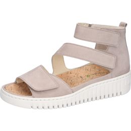 Waldl&auml;ufer Schaftsandale WALDL&Auml;UFER "H-WILLOW", Damen, Gr. 7 (40,5), taupe, Nubukleder, unifarben, Basic, Schuhe Schaftsandale, Sommerschuh, Sandalette in Komfortweite H (= sehr weit)