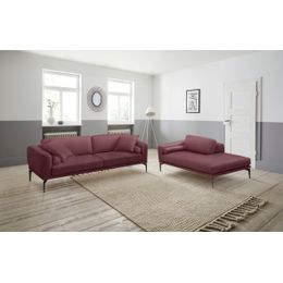 Polstergarnitur Egoitaliano "Masu, Design trifft sensationellen Sitzkomfort", rot (burgundy), H:95cm T:97cm, Leder CAREZZA (echtes Rindsleder) ist ein Naturleder, dass die urspr&uuml;nglichen Eigenschaften der Haut nicht ver&auml;ndert. Das Vorhandensein von verheilten Narben, K&ouml;rnungsunterschiede, Falten, Adern, Unterschiede in den Farbt&ouml;nen und andere Spuren, die die Natur auf diesen Fellen hinterlassen h