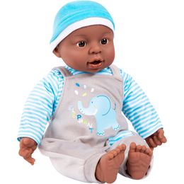 Babypuppe BAYER "Interactive Baby Boy, 40 cm", blau (blau, grau), Puppen, Baby
