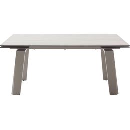 Esstisch MCA furniture "Kalamata", beige marmoriert, taupe, beige marmoriert, B:180cm H:76cm T:100cm, Tische, Esstisch, Auszugstisch, Stirnauszug, Metallgestell, Keramik, Sicherheitsglas