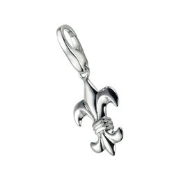 Charm Blume "franz&ouml;sische Lilie, Silber 925", silber, Giorgio Martello MILANO, Charms, Damen, Silber 925 (Sterlingsilber)