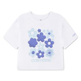 T-Shirt Converse "CNVG BUBBLY FLORAL TEE", M&auml;dchen, Gr. 3, wei&szlig;, Obermaterial: 60% Baumwolle, 40% Polyester, Shirts T-Shirt, f&uuml;r Kinder, sportlicher Stil, f&uuml;r Sportmode und Streetwear