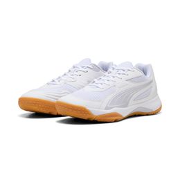 Hallenschuh Puma "SOLARFLASH III W+", Damen, Gr. 41, Puma wei&szlig;, lila crush, berry, Textil, Schuhe Hallenschuh