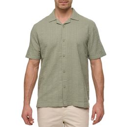 Kurzarmhemd INDICODE "INWaves", Herren, Gr. L, N-Gr, aloe, Web, Obermaterial: 100% Baumwolle, unifarben, regular fit, Hemden