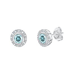 Paar Ohrstecker Vivance "925-Sterling Silber rhodiniert Wei&szlig;topas und Blautopas", wei&szlig; (wei&szlig;, blau), Ohrringe, Damen, one-size, Silber 925 (Sterlingsilber)