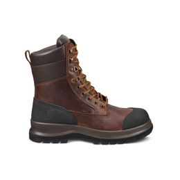 Sicherheitsstiefel Carhartt "Detroit S3 Highboot" Gr. 47, braun (dunkelbraun), 47, Obermaterial: 50% Rindsleder Leather cow. 50% Lammleder LEL., Schuhe