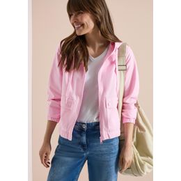 Kurzjacke Cecil, Damen, Gr. L (42), light blush rose, Stoff, 55% Baumwolle, 45% Lyocell, unifarben, comfort fit normal, ohne Ausschnitt, B&uuml;ndchen, Jacken Kurzjacke, mit Kapuze mit Tunnelzugband