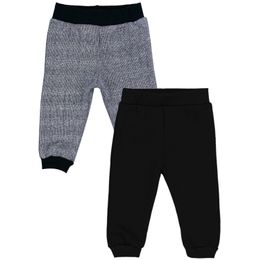 Pumphose TUPTAM "Hose Baby Jungen Hosen Fleece Angeraut Winter 2er Pack", Kinder, Gr. 86, N-Gr, schwarz (schwarz, graphit meliert), Obermaterial: 80% Baumwolle CO. 20% Polyester PES., Hosen