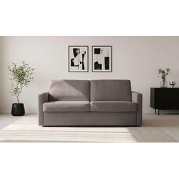Schlafsofa Home Affaire "GOLDPOINT 182cm, Dauerschl&auml;fer, Liegefl&auml;che 140/200 cm", braun, B:182cm H:85cm T:100cm, 100% PES, Sofas, Schlafsofa, 3-Sitzer mit Dauerschl&auml;fer-Funktion, Bonell-Federkernmatratze