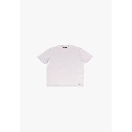 T-Shirt DROPSIZE "Dropsize HEAVY OVERSIZE METAL PATCH T-SHIRT", Damen, Gr. XS, light grau, 100% Baumwolle, bedruckt, oversize, Rundhals, Shirts T-Shirt