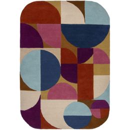 Wollteppich FLAIR RUGS "Mia Arch", bunt, B:200cm H:12mm L:290cm, Wolle, Teppiche, mit gebogener Kantenform