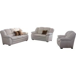 Polstergarnitur COTTA "Casino, Sofa Set, 3-2-1 Sitzer, Wohnzimmer Garnitur", snow, H:88cm T:92cm, FSC-zertifizierter Holzwerkstoff, Sitzm&ouml;bel-Sets, Sessel, 2-Sitzer, 2,5-Sitzer, hohe R&uuml;ckenlehne