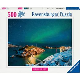 Puzzle Ravensburger "Scandinavian Places, Nordlichter in Troms&oslash;, Norwegen", bunt, Puzzles, KinderB:49cm H:36cm, Pappe, Made in Germany, B:49cm H:36cm