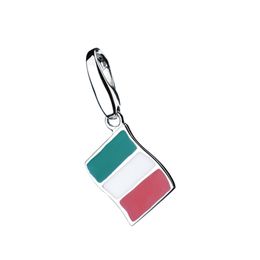 Charm-Einh&auml;nger "Flagge Italien, Silber 925", bunt, Giorgio Martello MILANO, Charms, Damen, Silber 925 (Sterlingsilber)