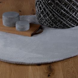 Fellteppich Obsession "My Cha Cha 535", silber (silberfarben), H:18mm &Oslash;:80cm, Kunstfaser, Teppiche, Fellteppich, Kunstfell, besonders weich - ein echter Kuschelteppich