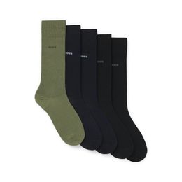 Basicsocken BOSS, Damen, Gr. 39-42, open miscellaneous 977, Baumwollmischung, gemustert, elastisch, Socken, aus Baumwoll-Mix im F&uuml;nferpack