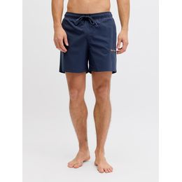 Jack & Jones Badeshorts JACK & JONES "JPSTMAUI NORREBRO SWIM SHORTS", Herren, Gr. L, N-Gr, sky captain, Web, Polyester, unifarben, Badehosen Badeshorts