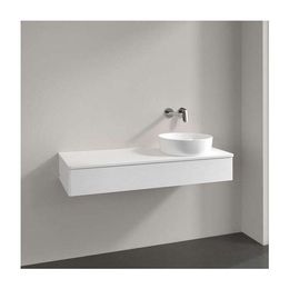 Villeroy & Boch Villeroy und Boch Antao Waschtisch-Unterschrank K12150MT 120x19x50cm, Hahnloch, Waschbeckenplattenfarbe Lack, white matt lacquer