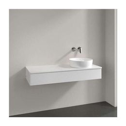 Villeroy & Boch Villeroy und Boch Antao Waschtisch-Unterschrank K12150GF 120x19x50cm, Hahnloch, Waschbeckenplattenfarbe Lack, glossy white lacquer