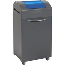 Wertstoffsammler, flammverl&ouml;schend, BxT 380 x 320 mm, Volumen 60 l, Einwurf enzianblau kaiserkraft