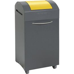 Wertstoffsammler, flammverl&ouml;schend, BxT 380 x 320 mm, Volumen 60 l, Einwurf signalgelb kaiserkraft