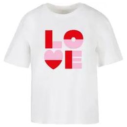 T-Shirt MISS TEE "Miss Tee Love Heart Letters Tee", Damen, Gr. XL, wei&szlig;, 100% Baumwolle, bedruckt, oversize, Rundhals, Shirts T-Shirt