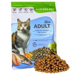 LYRA PET Lecker.Pet Leo's Adult Gefl&uuml;gel & Forelle Katzenfutter Trockenfutter Vollnahrung 2,5 kg