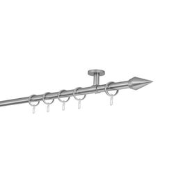 ONDECO 20mm,1-l&auml;ufig,Rohr,Deckentr&auml;ger classic,Endst&uuml;ck point Gr&ouml;&szlig;e: 270cm, Farbvariante: Edelstahl-Optik