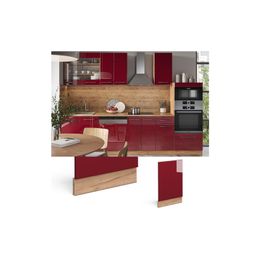 VICCO Geschirrsp&uuml;lerblende K&uuml;chenschrank K&uuml;chenm&ouml;bel Fame-Line Eiche Rot Bordeaux modern 45 cm K&uuml;che Einbauk&uuml;che Geschirrsp&uuml;ler Blende K&uuml;chenzeile Hochglanz