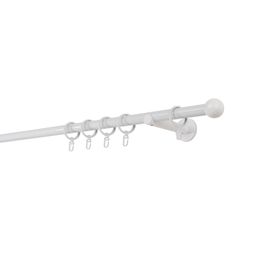 ONDECO 20mm,1-l&auml;ufig,Rohr,Wandtr&auml;ger 12cm,Endst&uuml;ck ball Farbe: Wei&szlig;, Gr&ouml;&szlig;e: 250cm