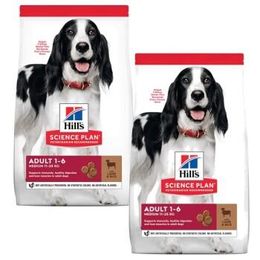 Hill's Hill's Science Plan Trockenfutter Hund, Adult, Medium, Lamm und Reis 2x14 kg