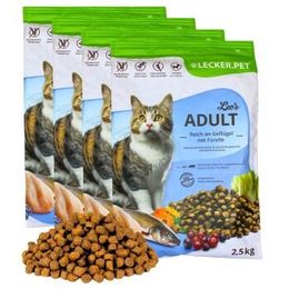 LYRA PET Lecker.Pet Leo's Adult Gefl&uuml;gel & Forelle Katzenfutter Trockenfutter Vollnahrung 10 kg