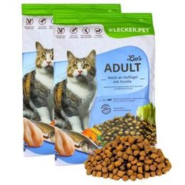 LYRA PET Lecker.Pet Leo's Adult Gefl&uuml;gel & Forelle Katzenfutter Trockenfutter Vollnahrung 5 kg