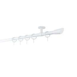 ONDECO 20mm,1-l&auml;ufig,Rohr,Deckentr&auml;ger classic,Endst&uuml;ck rag Gr&ouml;&szlig;e: 340cm, Farbvariante: Wei&szlig;