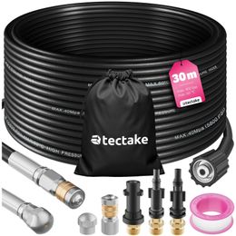 TecTake&reg; Rohrreinigungsschlauch-Set, 8-teilig, in 2 Gr&ouml;&szlig;en, 3 Adapterst&uuml;cke, inkl. Aufbewahrungsbeutel