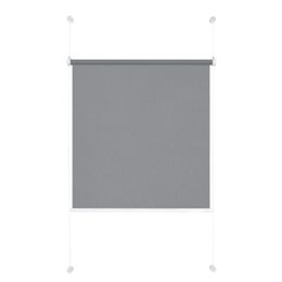 ONDECO Tageslicht Rollo ohne Bohren Klemmrollo Alternative Plissee Klemmfix Sichtschutz Sonnenschutz Farbe: Grau, Gr&ouml;&szlig;e: 100x130 cm