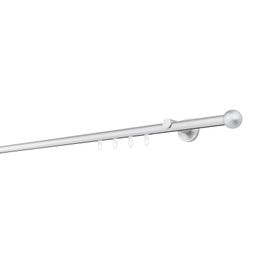 ONDECO Gardinenstange auf Ma&szlig; Innenlauf 20mm Cap 1-lauf Wandtr&auml;ger 6,5cm mit Gleiter Gr&ouml;&szlig;e: 320cm, Farbvariante: Alu-Silber
