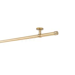 ONDECO Gardinenstange auf Ma&szlig; Innenlauf 20mm Cap 1-lauf Deckentr&auml;ger 4cm mit Gleiter Farbe: Messing-Matt, Gr&ouml;&szlig;e: 270cm