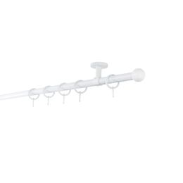 ONDECO 20mm,1-l&auml;ufig,Rohr,Deckentr&auml;ger classic,Endst&uuml;ck ball Gr&ouml;&szlig;e: 300cm, Farbvariante: Wei&szlig;