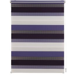 ONDECO Doppelrollo Just Triple Klemmfix Seitenzugrollo Blickdicht Klemmfix Farbe: Violet/Berry, Gr&ouml;&szlig;e: 140x160 cm