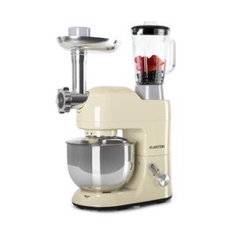Klarstein Lucia K&uuml;chenmaschine 3-in-1 1800 W / 2,7 PS 5 Ltr Edelstahl BPA-frei Creme