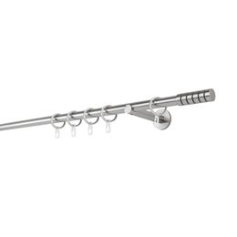 ONDECO 20mm,1-l&auml;ufig,Rohr,Wandtr&auml;ger 12cm,Endst&uuml;ck rillcube Farbe: Edelstahl-Optik, Gr&ouml;&szlig;e: 210cm