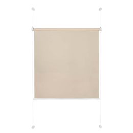 ONDECO Tageslicht Rollo ohne Bohren Klemmrollo Alternative Plissee Klemmfix Sichtschutz Sonnenschutz Farbe: Sand, Gr&ouml;&szlig;e: 90x210 cm