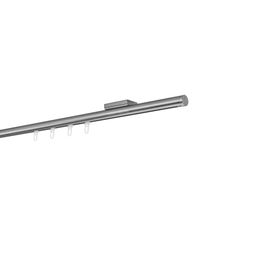 ONDECO Gardinenstange auf Ma&szlig; Innenlauf 20mm Match 1-lauf Deckentr&auml;ger 1,1cm mit Gleiter Farbe: Edelstahl-Optik, Gr&ouml;&szlig;e: 240cm