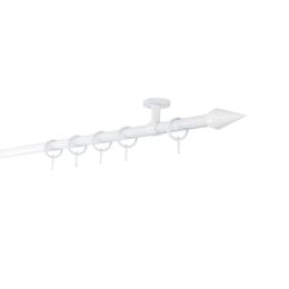 ONDECO 20mm,1-l&auml;ufig,Rohr,Deckentr&auml;ger classic,Endst&uuml;ck point Gr&ouml;&szlig;e: 230cm, Farbvariante: Wei&szlig;