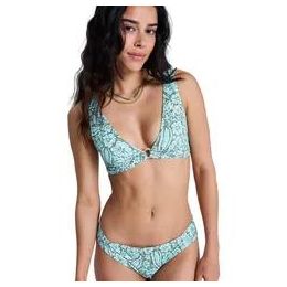 Triangel-Bikini-Top Roxy "Wildside Paisley Elongated Tri", Damen, Gr. M, Cup B, oil gr&uuml;n wildside paisley, Obermaterial: 85% Microfaser, 15% Elasthan;, Bikini-Oberteile