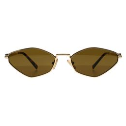 Miu Miu Oval Womens Gold Dunkelbraun MU 56ZS